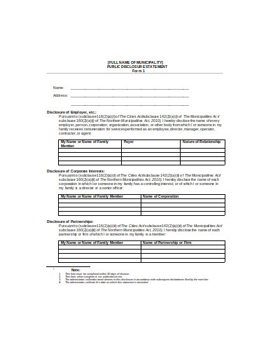 25+ Disclosure Statement Templates in PDF | DOC