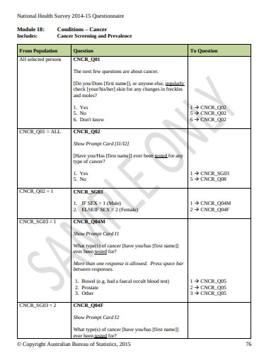 21+ Health Survey Questionnaire Templates in DOC | PDF