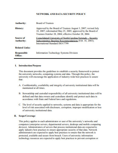 FREE 13 Data Security Policy Templates In PDF MS Word