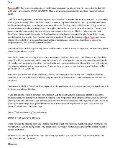 9+ Church Fundraising Letter Templates in PDF | DOC