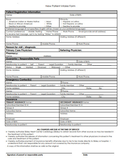 20+ Free Patient Intake Form Templates