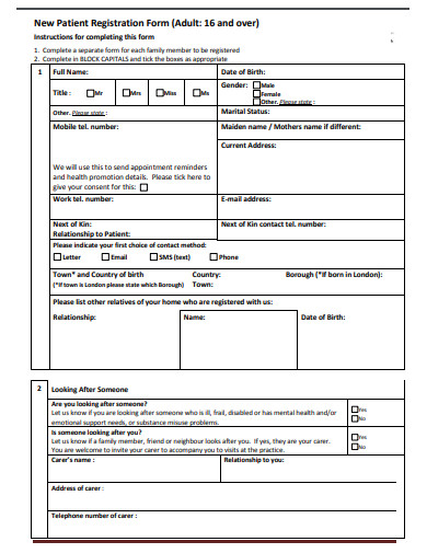 24+ Patient Registration Form Templates - PDF, DOC