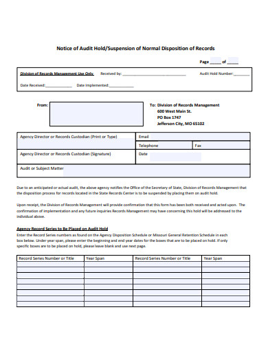 10+ Audit Notice Templates in PDF | DOC