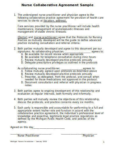 8+ Nursing Agreement Templates in PDF | DOC