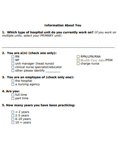 11+ Nurse Survey Templates in PDF | DOC