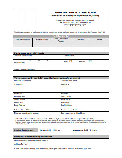 Free 29+ School Admission Form Templates in DOC, PDF
