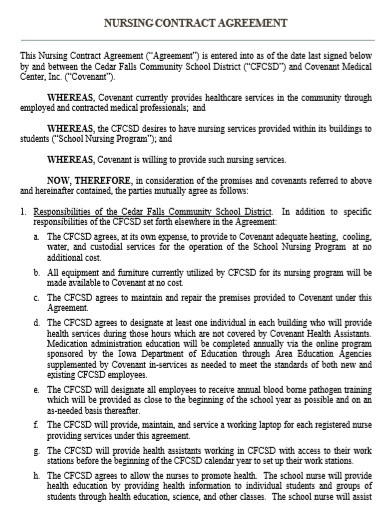 8+ Nursing Agreement Templates in PDF | DOC