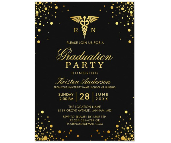 FREE 3 Nursing Graduation Invitation Templates In PSD