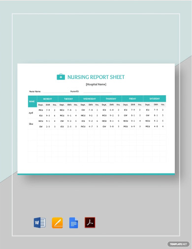 6+ Nursing Report Sheet Templates in Google Docs | Word | Pages | PDF