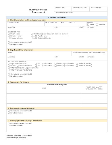 21+ Nursing Assessment Form Templates - PDF, DOC
