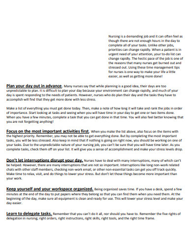 4+ Nursing Time Management Templates in PDF
