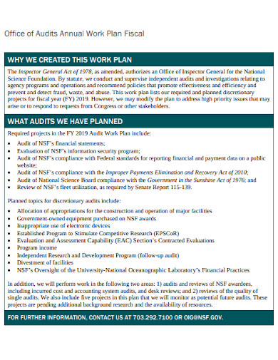 12+ Audit Work Plan Templates in PDF | DOC
