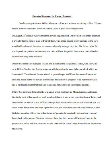 23 Opening Statement Templates In PDF DOC