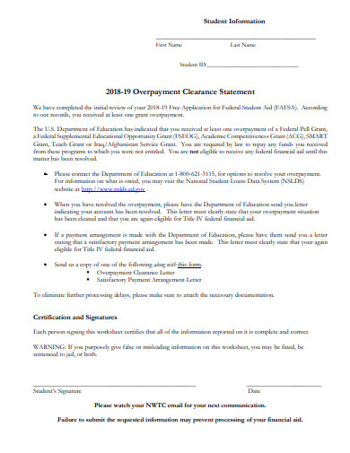13+ Clearance Statement Templates in PDF | DOC