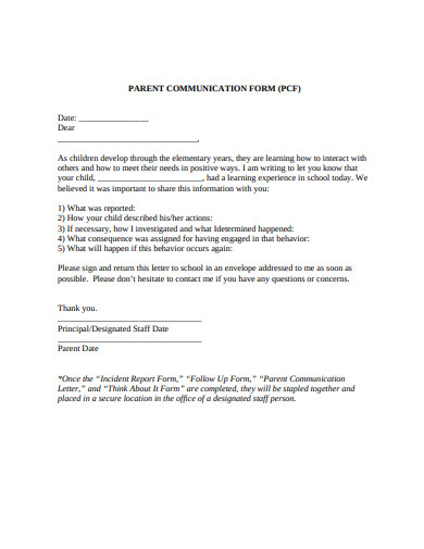 10+ Parent Contact Form Templates in PDF | DOC