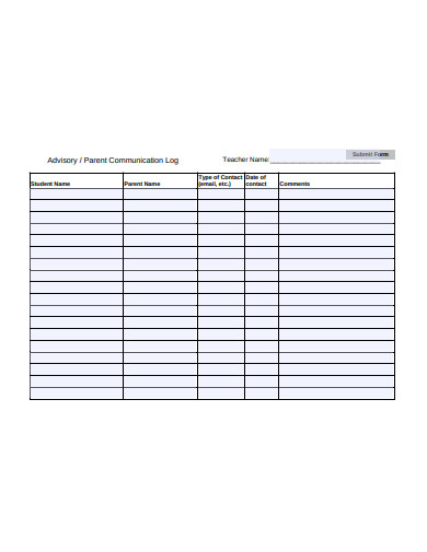 10+ Parent Communication Log Templates in PDF | DOC