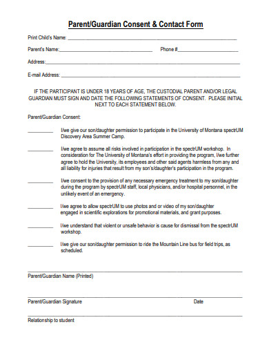 10+ Parent Contact Form Templates in PDF | DOC