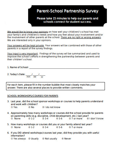 20+ Parent Survey Templates in Google Docs | Word | Pages | PDF
