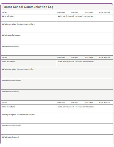 10+ Parent Communication Log Templates in PDF | DOC