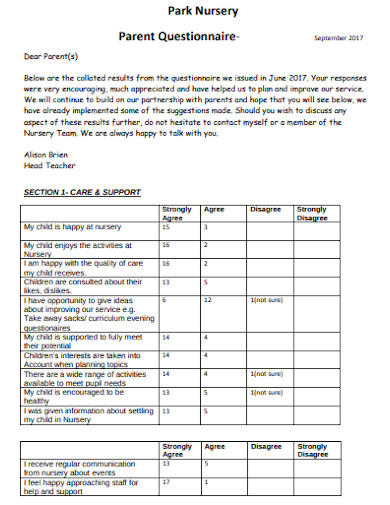 23+ Parent Questionnaire Templates in PDF | DOC