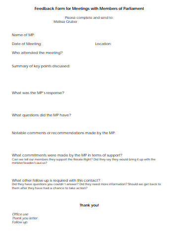 FREE 20+ Meeting Feedback Form Templates in PDF | MS Word