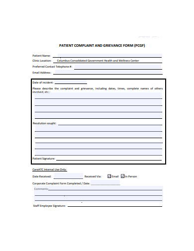 21+ Patient Complaint Form Templates in PDF | DOC
