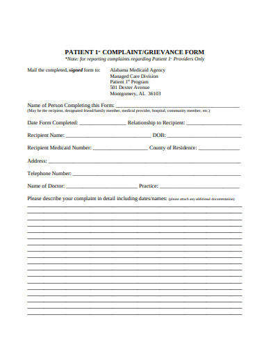 21+ Patient Complaint Form Templates in PDF | DOC