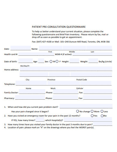 21+ Patient Questionnaire Templates in PDF | DOC