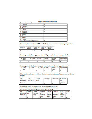 21+ Patient Questionnaire Templates in PDF | DOC