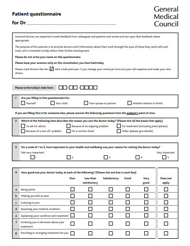 21+ Patient Questionnaire Templates in PDF | DOC