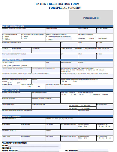 24+ Patient Registration Form Templates - PDF, DOC