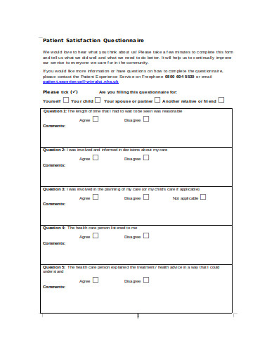 21+ Patient Questionnaire Templates in PDF | DOC