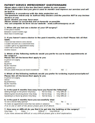 21+ Patient Questionnaire Templates in PDF | DOC
