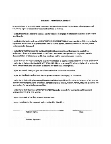 FREE 22+ Treatment Contract Templates in PDF | MS Word