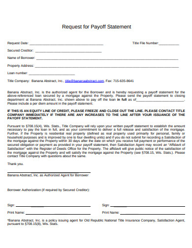 13+ Payoff Statement Templates in PDF