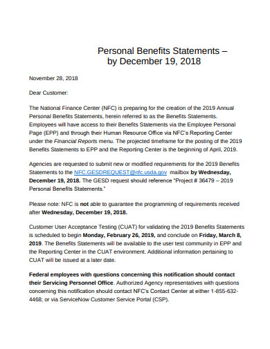 19+ Benefits Statement Templates in PDF | DOC | XLS