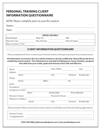 17+ Training Questionnaire Templates in PDF | DOC