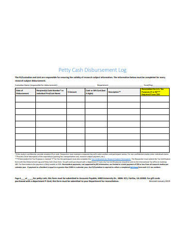 FREE 21+ Petty Cash Log Template in PDF | MS Word | XLS