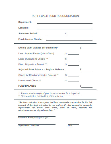 21+ Petty Cash Reconciliation Templates in PDF | DOC | Excel