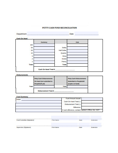 21+ Petty Cash Reconciliation Templates in PDF | DOC | Excel