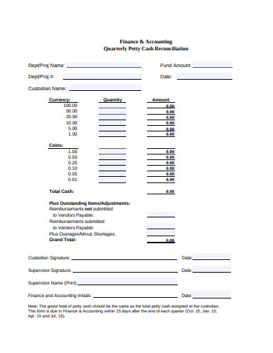 21+ Petty Cash Reconciliation Templates in PDF | DOC | Excel
