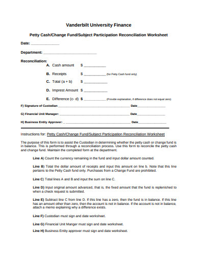 21+ Petty Cash Reconciliation Templates in PDF | DOC | Excel
