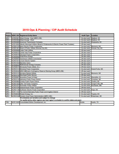 11+ Audit Schedule Templates in PDF | Word | Google Docs | Pages