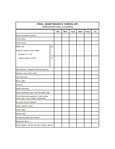 25+ Maintenance Checklist Templates in Google Docs | Word | Pages | PDF ...