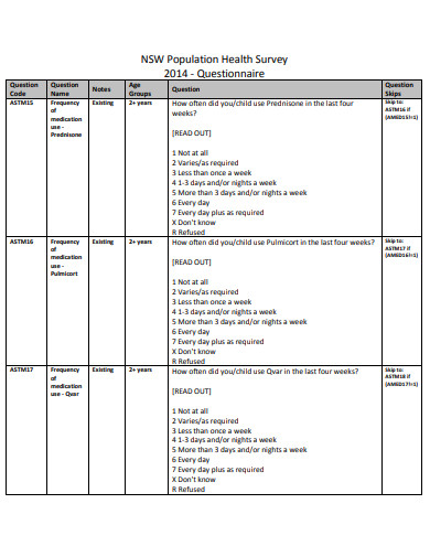 21+ Health Survey Questionnaire Templates in DOC | PDF