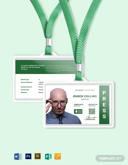 10+ Press ID Card Templates - Illustrator, MS Word, Pages, Photoshop ...