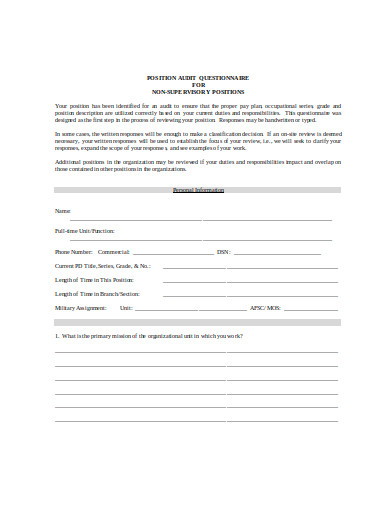 24+ Audit Questionnaire Templates - PDF, DOC