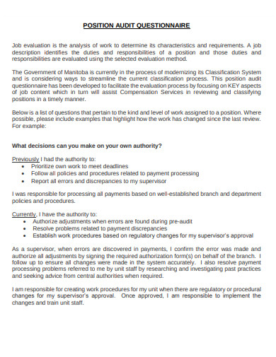 24+ Audit Questionnaire Templates - PDF, DOC