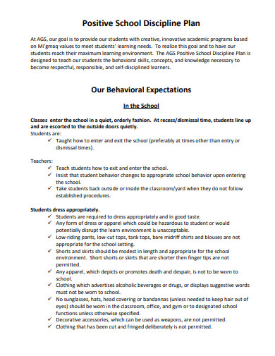 10+ School Discipline Plan Templates in DOC | PDF