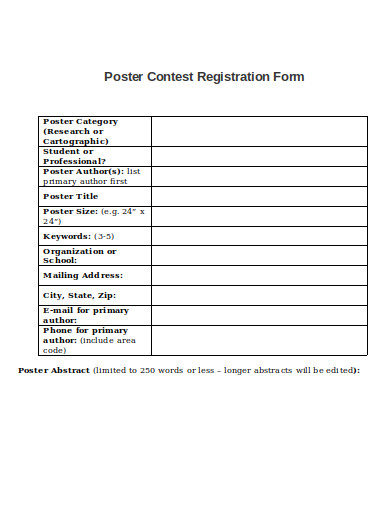 FREE 10+ Contest Registration Form Templates in MS Word | PDF